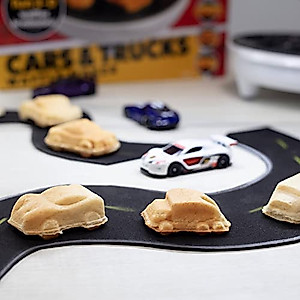 Car Mini Waffle Maker - Make 7 Fun, Different Race Cars, Trucks, and Automobile Vehicle Shaped Pancakes - Electric Non-Stick Pan Cake Kid's Waffler Iron, Great for Holiday Breakfast or Unique Gift
