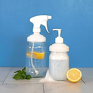 reCAP Mason Jar Sprayer and Pump Cap | Regular Mouth | Natural | Made in The USA | Leak-Proof | Freezer-Proof
