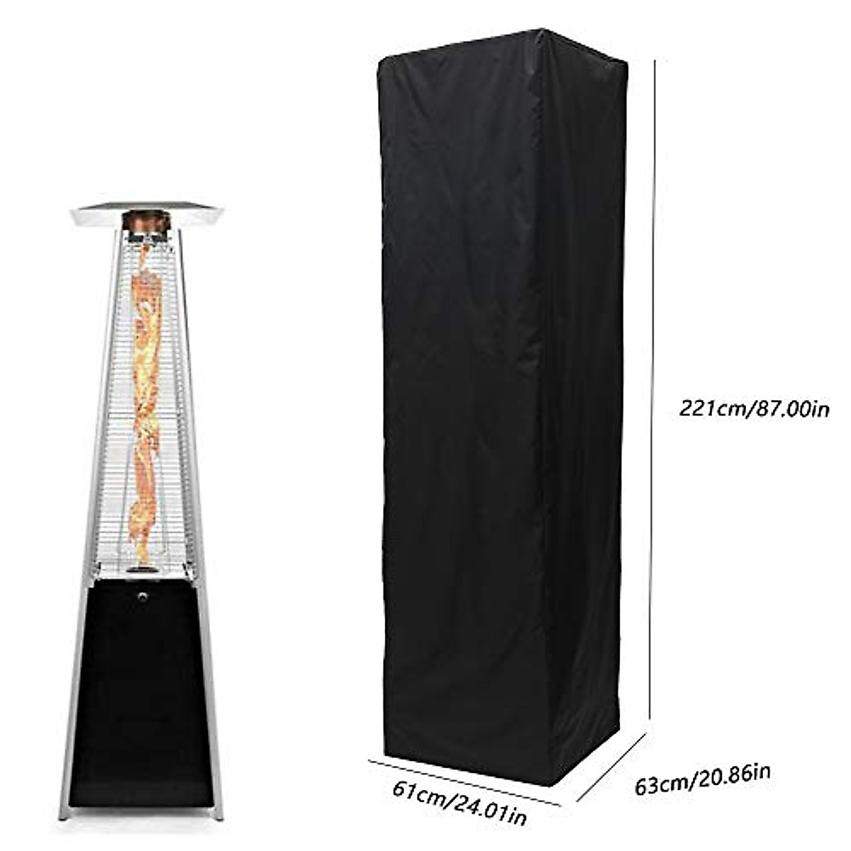 NewSoul Patio Heater Cover, Waterproof Heavy Duty Oxford Fabrics Garden Outdoor Pyramid Heater Furniture Protector Cover, 87x21x24inch