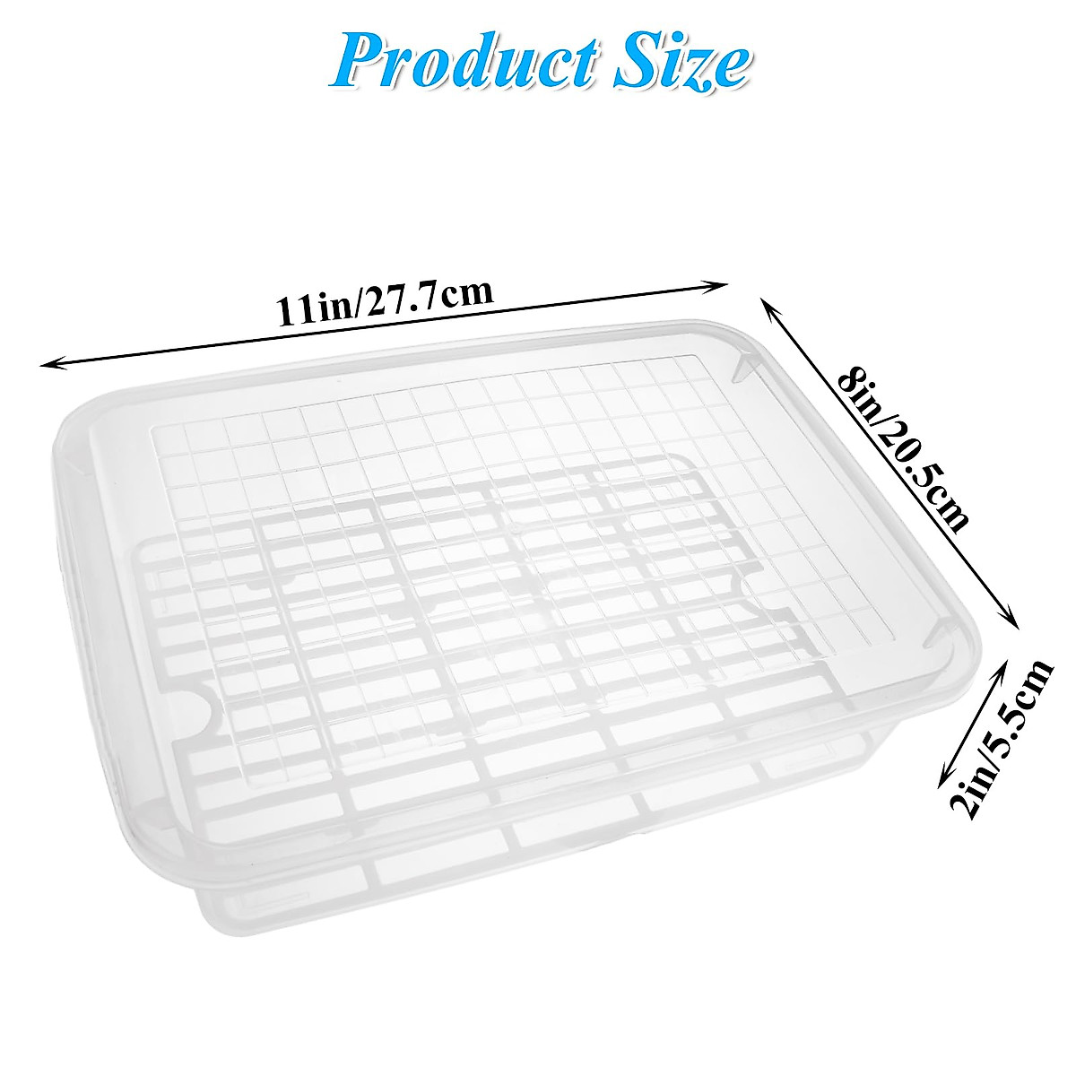 QTLCOHD 8 Pack Large Food Storage Containers with Removable Drain Plate and Lid for Meat Fruits Vegetables Freezer Storage