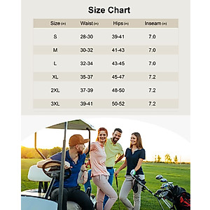 Viodia Men's 7" Golf Shorts with 5 Pockets Elastic Waist Dry Fit Stretch Lightweight Shorts for Men Hiking Casual Athletic