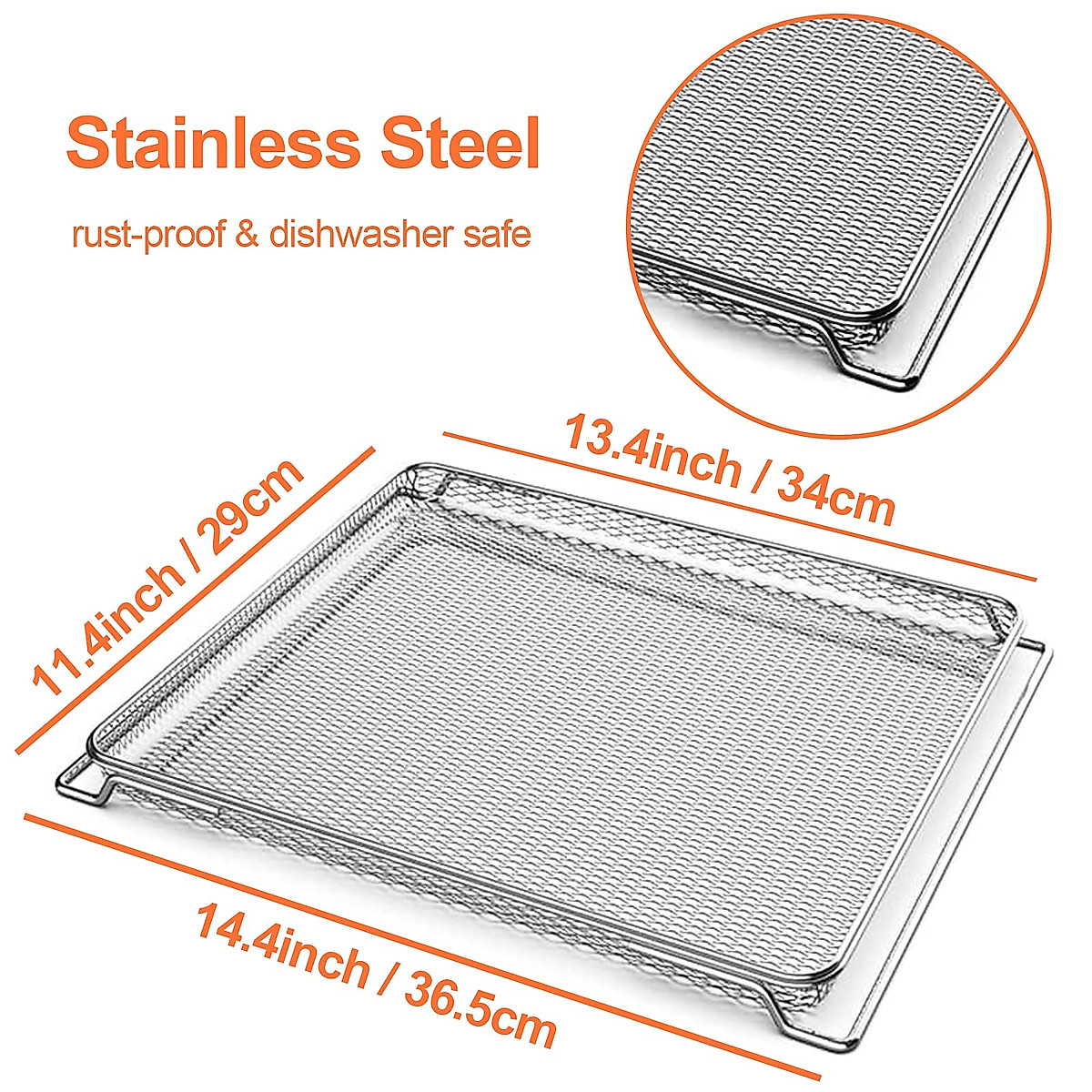 Air Fryer Oven Basket, Original Replacement Baking Trays for NINJA DT201 DT251 Foodi Digital Air Fryer Oven, Mesh Basket, Ideal Accessories for Air Frying and Dehydrating