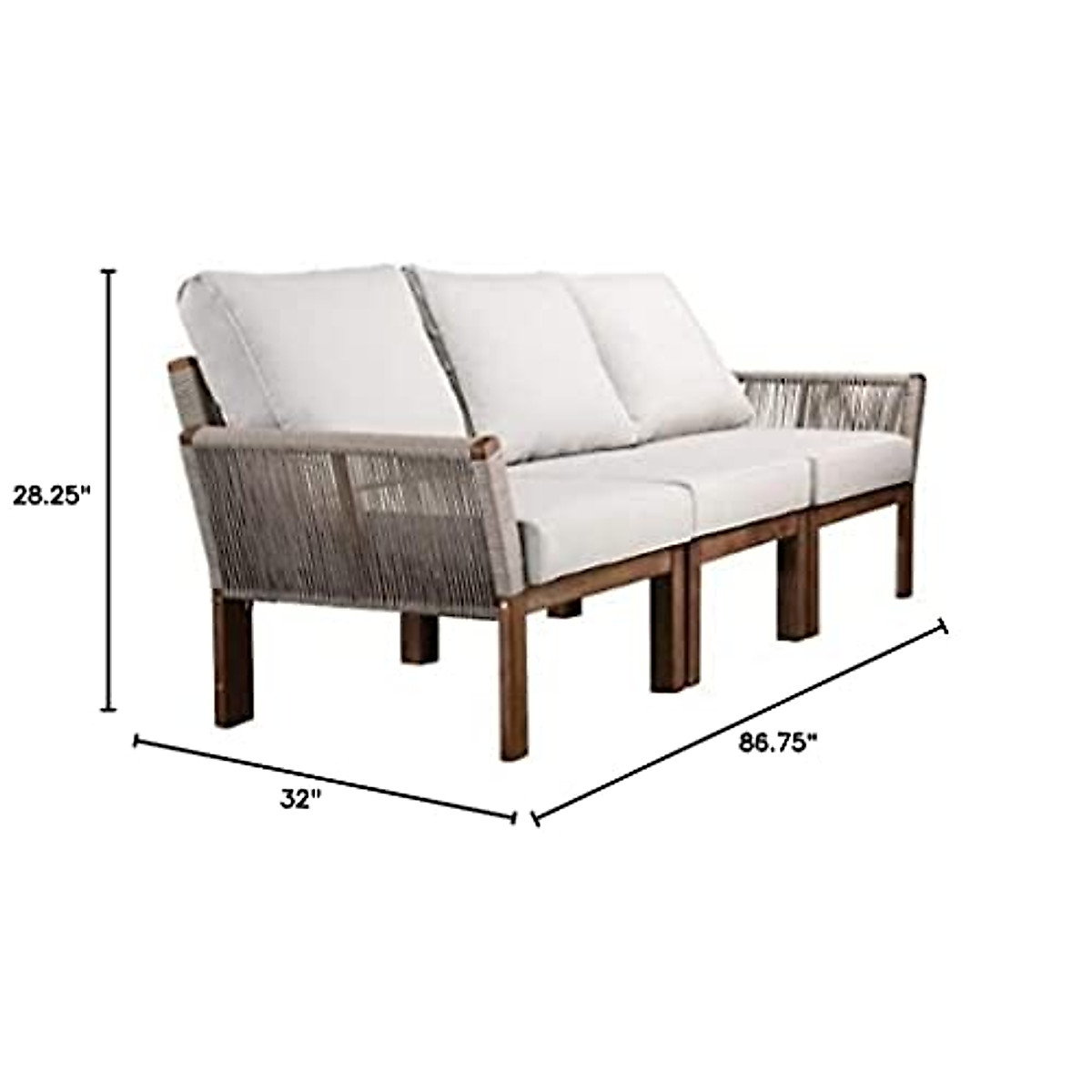 SEI Furniture Brendina Outdoor Sofa, Natural, White