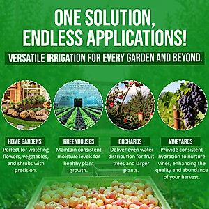 Pressure Compensating Drippers (Pack of 100) - 1L/h Flow Rate by- Ideal for Home Gardens, Orchards, and Greenhouses