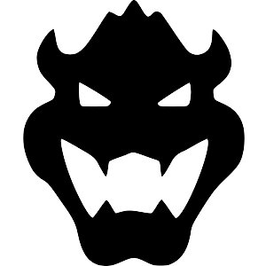 Villian Bowser FACE Logo Vinyl Stickers Symbol 5.5" Decorative DIE Cut Decal for Cars Tablets LAPTOPS Skateboard - Black Color