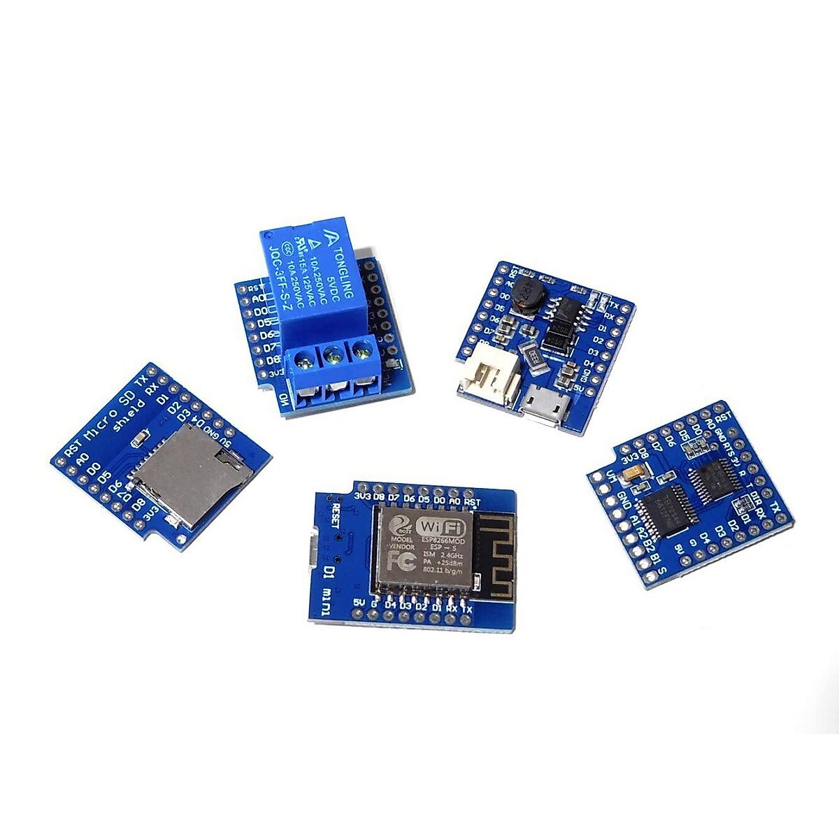 CANADUINO® 3 x WEMOS D1 Mini Compatible ESP8266 Dual Base