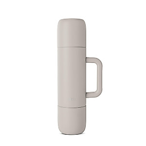 Simple Modern 36oz Insulated Hot Beverage Bottle with 2 Mugs | Travel Coffee Thermos for Hot Drinks | Twist and Pour Top | Commute, Travel, and Picnic Friendly | Roam Collection | Almond Birch