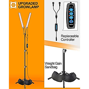 DOMMIA LED Grow Lights, 3 Modes Grow Lights for Indoor Plants Full Spectrum with 60" Adjustable Tripod Stand,180 LED Plant Grow Light with Stand 6/10/12 Timer Dimmable Grow Light Strip for Tall Plants