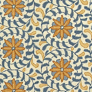 SAFAVIEH Chelsea Collection Accent Rug - 1'8" x 2'6", Ivory & Blue, Hand-Hooked French Country Wool, Ideal for High Traffic Areas in Entryway, Living Room, Bedroom (HK150A)