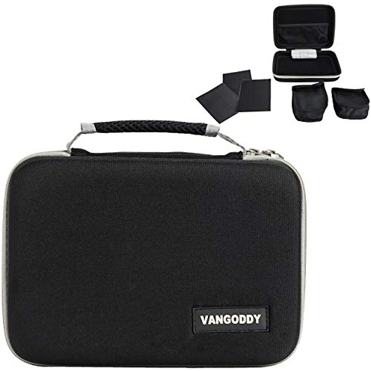 VanGoddy Black Gray Hard Shell Carrying Case Suitable for Miroir DLP Portable Pico Pocket Projectors M20 M45 M55 MP60 HD MP150A Mini MP160 MP200 Pro M220, Tilt M175 M200A, Smart M300A