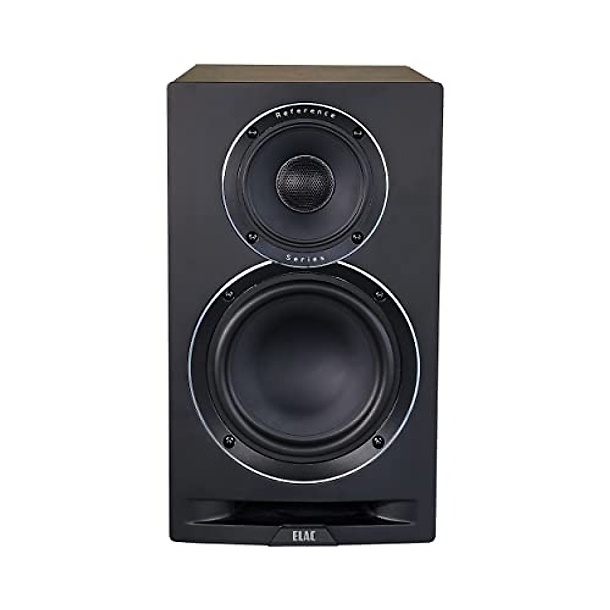ELAC Uni-Fi Reference 3-Way 6-1/2" Bookshelf Speakers, Pair of Bookshelf Speakers System for Home Entertainment, Black Baffle with Walnut Sides