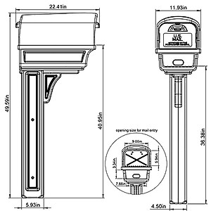 Architectural Mailboxes Gentry Plastic, Dual Access, Mailbox and Post Kit, GGC1M00AM, Mocha, Large Capacity