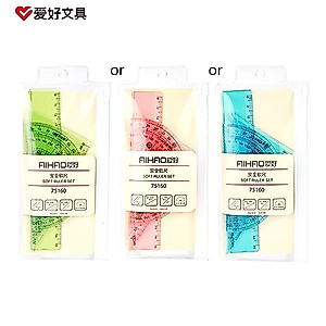 Geometry Plastic Ruler Set Clear Straight Ruler Triangle Ruler Protractor Ruler Tool Set School Office Supply Math Ruler Ruler Measuring Tool