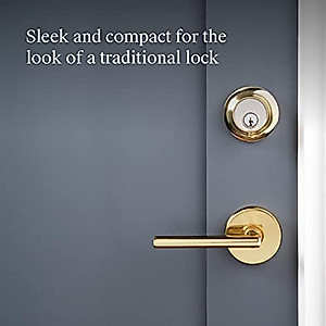 Level Home Inc. Level Lock Smart Lock Touch Edition - Smart Deadbolt for Keyless Entry Using Touch, Key Card or Smartphone, Bluetooth Lock, Compatible with Apple HomeKit, Polished Brass