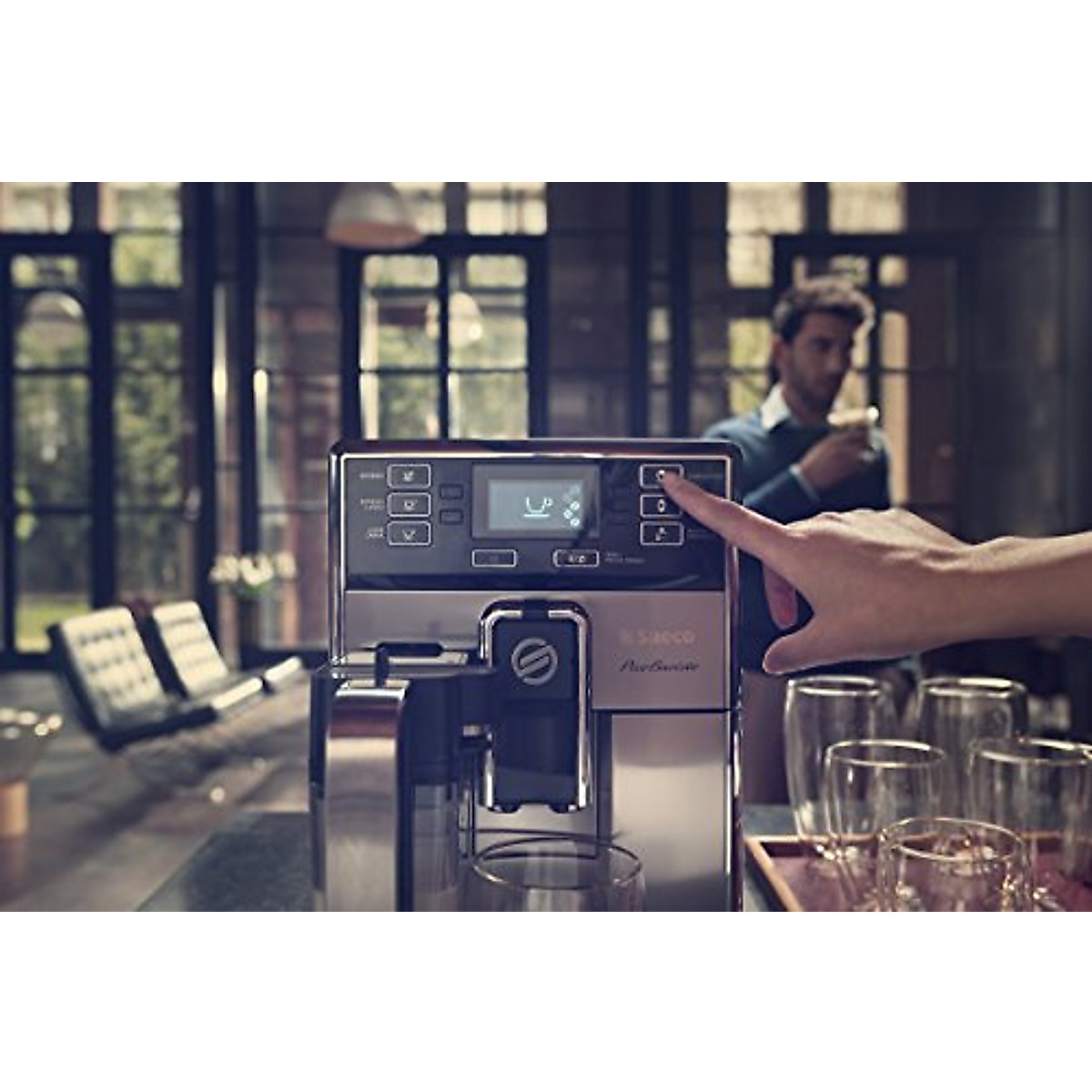 Saeco PicoBaristo Super Automatic Espresso Machine, 1.8 L, Stainless Steel, HD8927/47