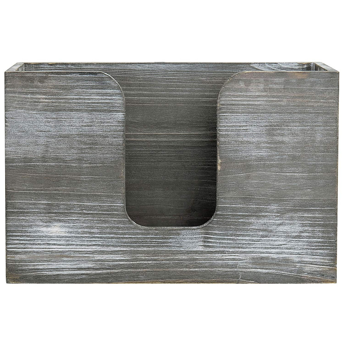 MyGift Rustic Graywashed Solid Wood Bathroom Paper Towel Holder Wall Mount Refillable Hand Towel Dispenser