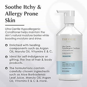Theorie Pure Collection Hypoallergenic Conditioner-Plant & Vegan - Conditions, Soothe Itchy & Allergy Prone Skin - Fragrance-Free - Ultra Sensitive Scalp, Pump Bottle - 400mL - Pack of 1