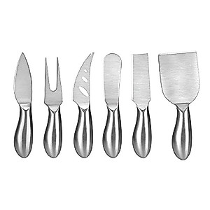 Premium 6-Piece Cheese Knife Set - MH ZONE Complete Stainless Steel Cheese Knives Gift Knives Sets Collection, Suit for the Wedding, Lover, Elders, Children and Friends