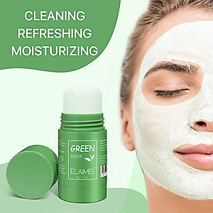 sefudun 2 Pack Green Tea Mask,Green Tea Purifying Clay Mask,Face Moisturizes,Oil Control,Deep Pore Cleansing,Blackhead Remover for All Skin Types Men Women Green Tea Solid Mask (Green 2)