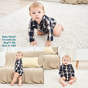 Newborn Baby Girl Boys Christmas Outfits Plaid Flannel Shirt Long Sleeve T-Shirt Tops Kid Clothes 6-9M