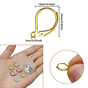 180pcs Hypoallergenic French Earring Hooks Lever Back Earrings French Hook Ear Wire Leverback Earwires Earring Supplies Findings for DIY Jewelry Making(6 Colors)