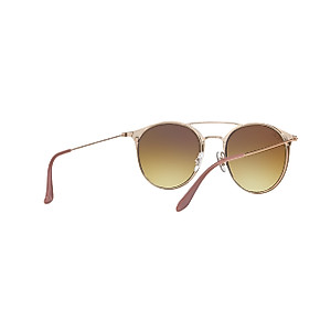 Ray-Ban RB3546 Round Sunglasses, Beige On Copper/Clear Gradient Brown, 49 mm