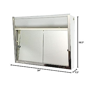 Ketcham SDL-2419-24" W x 19" H Sliding Door Series Surface Mounted Polished Edge Mirror Door Medicine Cabinet