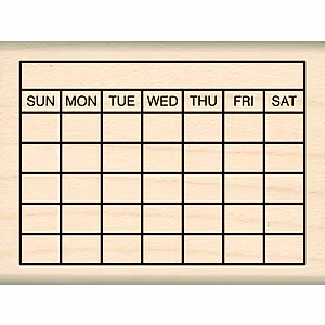 Stamps by Impression Journal, Habit Tracker, Calendar Rubber Stamp 1.25" x 1.75" 5 Row ST 0814