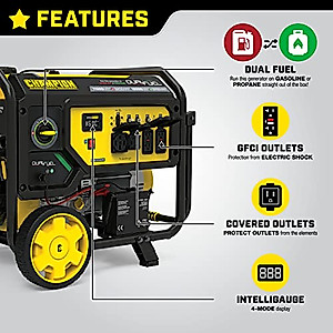 Champion Power Equipment 201194 11,500/9,200-Watt Dual Fuel Portable Generator, Electric Start
