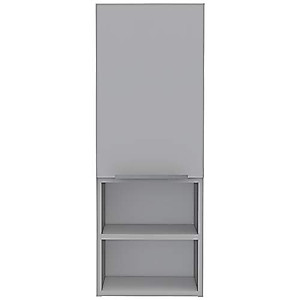 Tuhome Mila Medicine Cabinet Two Open Shelves, Storge Cabinet with Two Interior Shelves, White