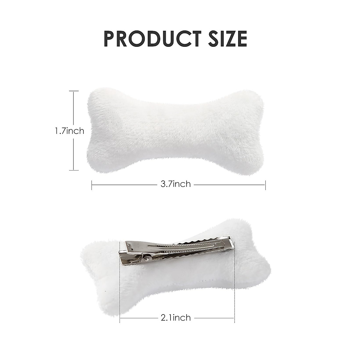 4PC Large Bone Hair Clips Halloween Costume Accessories White Plush Skeleton Hairpins Women Girls Cosplay Headwear