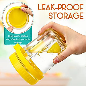 12 Pcs Overnight Oats Jars with Lid and Spoon, 12 oz Large Capacity Airtight Oatmeal Container Bulk with Measurement Marks, Mason Jars with Lid for Cereal on the Go Container