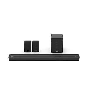 Hisense U5120GW+ 7.1.2ch Premium Sound Bar with Wireless Subwoofer, 570W, Hi-Res Audio, 4K HDR Pass Thru, Bluetooth 4.2, WiFi, Type-C, HDMI, 7 EQ Modes, Airplay, Alexa Compatibility