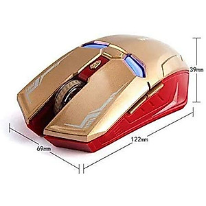 Wireless Mouse, 2.4GHz with USB Receiver, 1200 DPI Portable Optical Computer Mouse for Laptop, PC, Desktop, 5 Buttons - Gold