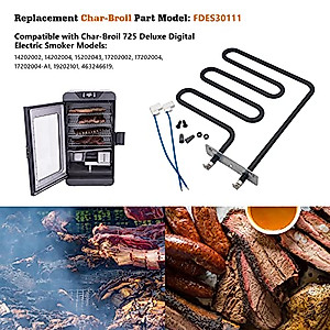800 Watts Smoker Heating Element Kit Rplacement Part for Masterbuilt and Char-Broil Digital Electric Smokers, Model 9907090033 or FDES30111