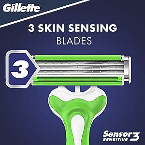 Gillette Sensor3 Sensitive Men's Disposable Razor, 4 Razors