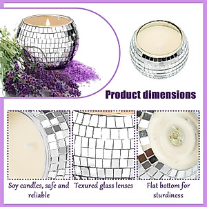 MTLEE Scented Candle Gifts Bulk for Women Mirror Disco Ball Candle Storage Soy Candles with Essential Oils for Wedding 70s Disco Party Decoration Teacher Mom Home Birthday Gifts (10 Pcs)