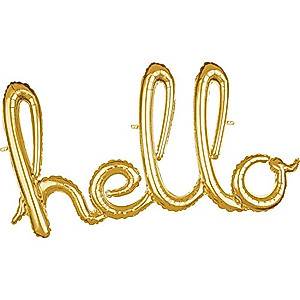 Anagram International Phrase Hello Party Balloon, 39", GOLD