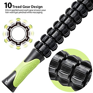 Muscle Roller Stick, Sportneer Body Massage Stick Tools,Calf Roller, Back Leg Massager for Athletes Relief Muscle Soreness, Cramping and Tightness,Soothing Cramps (Black-Upgraded Version)