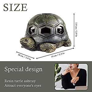 LESES Ashtray for Cigarettes Outdoor Ashtrays with Lid Cute Turtle Ash Tray for Home Office Garden Porch Decor Gift for Dad Father