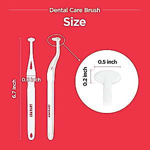 JAYU PET Dental Care Brush - Cat Toothbrush, Toothbrush for Small Dogs, Feline Toothbrush, Cat Dental Treat, Removing Bad Breath, Plaque, Tartar, Cat Teeth Brushing & Easy Cleaning, Soft Bristles