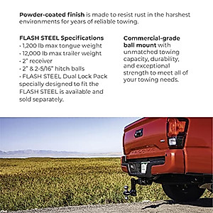 Fastway Flash Solid Steel 49-00-5900 Adjustable Steel Ball Mount with 10 Inch Drop, 2 Inch Shank, and Chrome Plated Balls