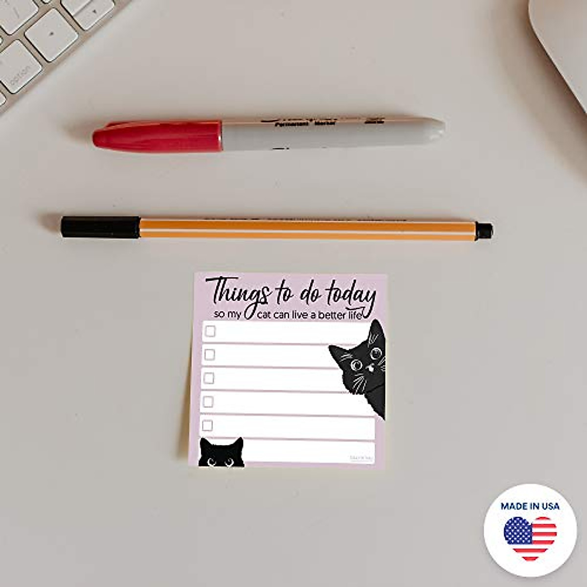 Mini Cat Funny to Do List Sticky Notes | Things to Do Today So My Can Can Live a Better Life | Cat Lover Gift | 3x3" inches, 3-Pack by DAILY RITMO