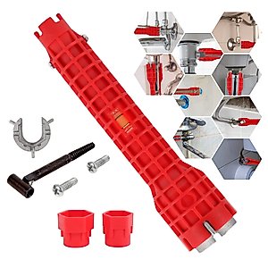 YBQSPLY Basin Wrench,8 in 1 Faucet Wrench and Sink Wrench Installer Multi Tool,Multi-Purpose Plumbing Tools Faucet Wrench Plumbers Wrench for Pipe and Tub Drain Removal Nut Wrench