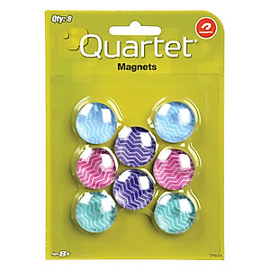 Quartet Magnets for Dry Erase Board, Whiteboard, 1 inches Multi-Color, 8 Pack (27953)