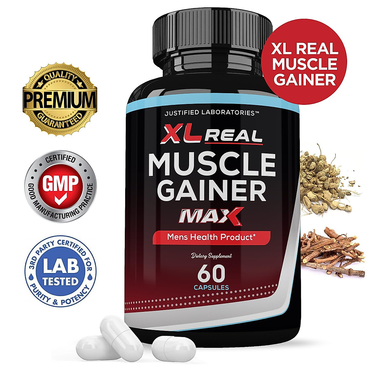 XL Real Muscle Gainer Max 1600MG Advanced Men's Heath Formula 60 Capsules
