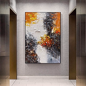 Canvas Painting 3D Abstract Painting Hand Painted Thick Oil Painting Modern Abstract Wall Art Decoration Home for Living Room,31inx47in,No Frame