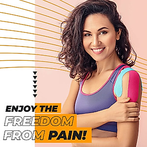 Sparthos Kinesiology Tape [Sunny Yellow - 16.4ft Uncut Roll] x Ice Packs for Injuries [Size Medium + Cover]