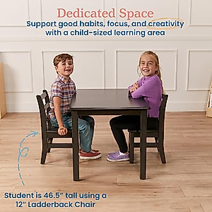 ECR4Kids 24in x 36in Rectangular Hardwood Table with 22in Legs, Kids Furniture, Grey Wash