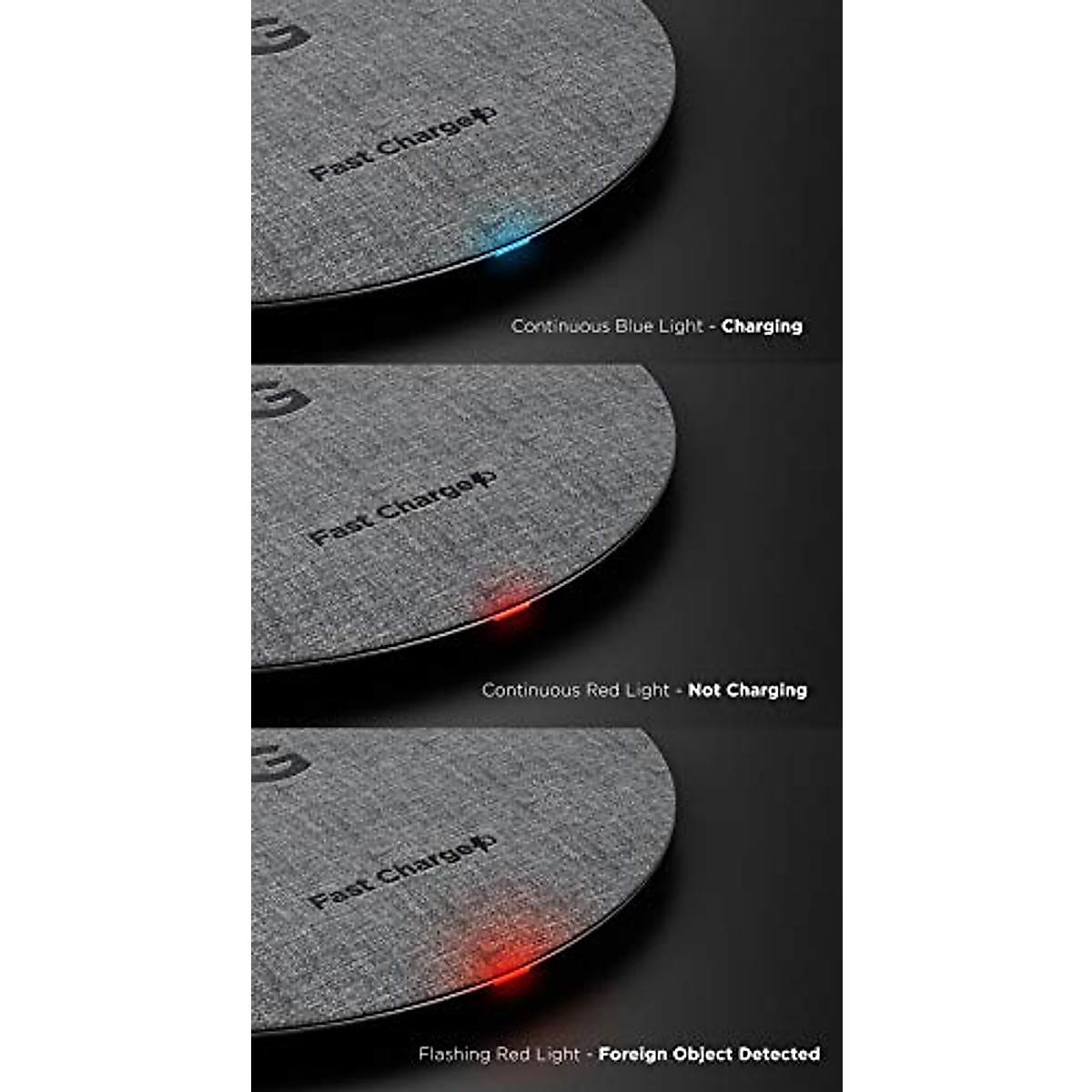 Encased Wireless Charger Pad for Samsung Models (Quick Charge 3.0) Galaxy Note/ S10 / S20 Plus / S21 / S22 / S23 Ultra (Fast Charging Qi Enabled) Non-Slip, Case Compatible (Premium Metal Construction)